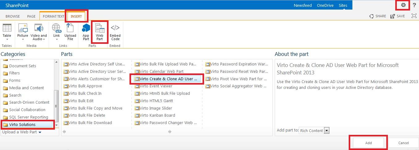 Adding Web Part to a Page - Virtosoftware Guides & Docs