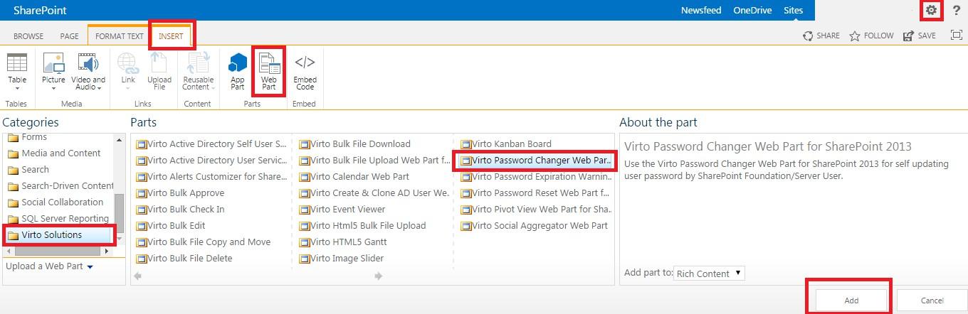 Adding the Web Part to a Page - Virtosoftware Guides & Docs