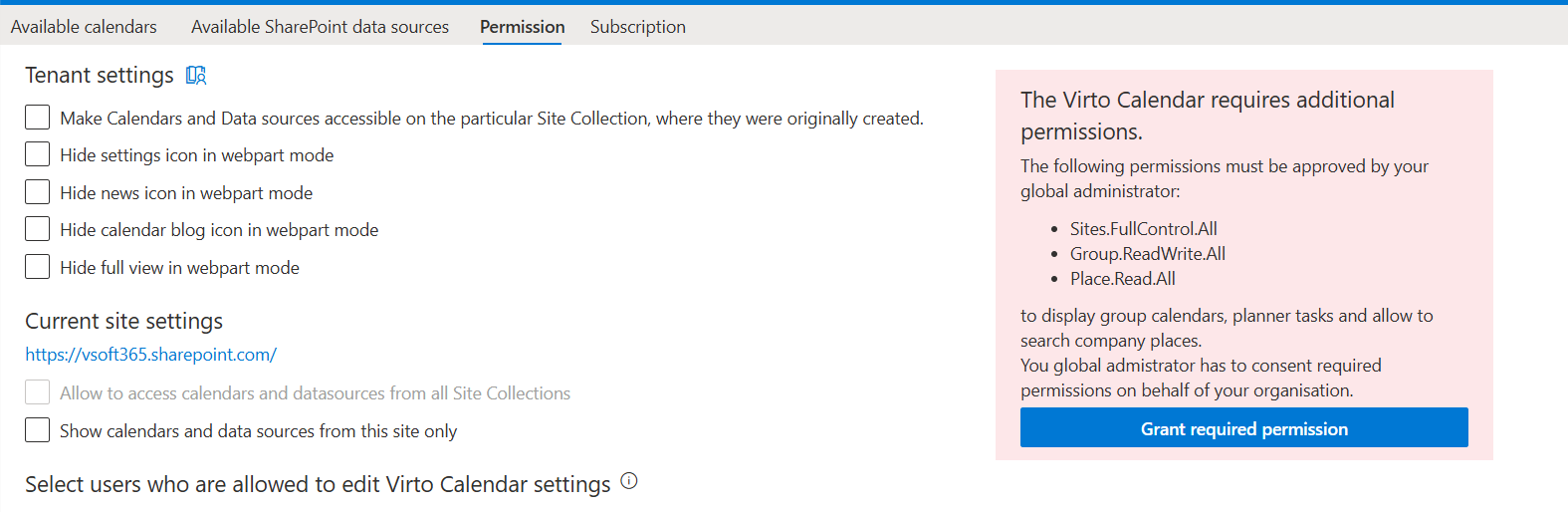 Authorization & Permission Request - Virtosoftware Guides & Docs