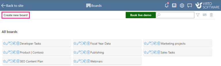 Creating a quick board - Virtosoftware Guides & Docs