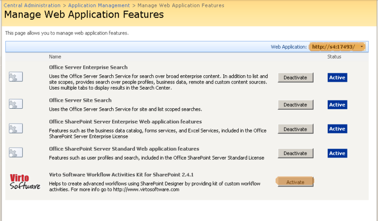 Installing Virto Sharepoint Workflow Activities Kit Virtosoftware