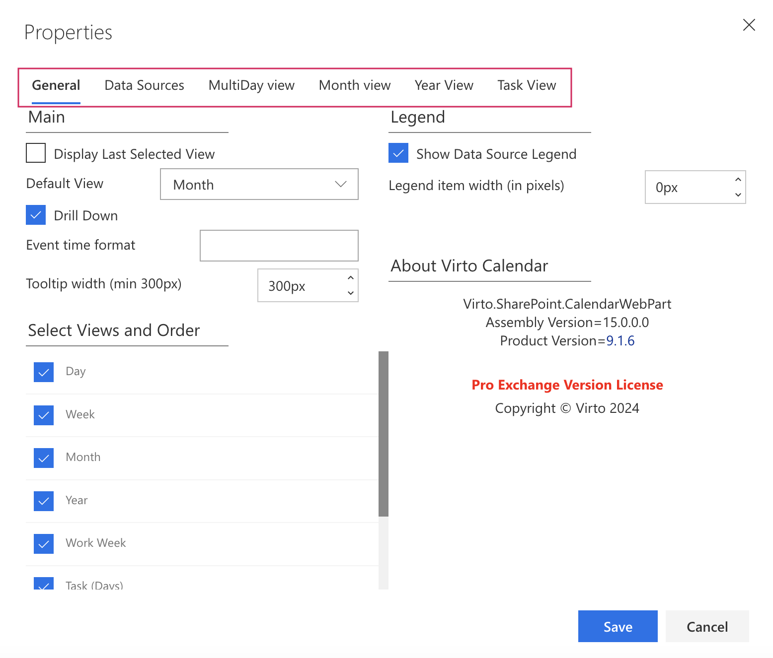 Modern calendar settings - Virtosoftware Guides & Docs