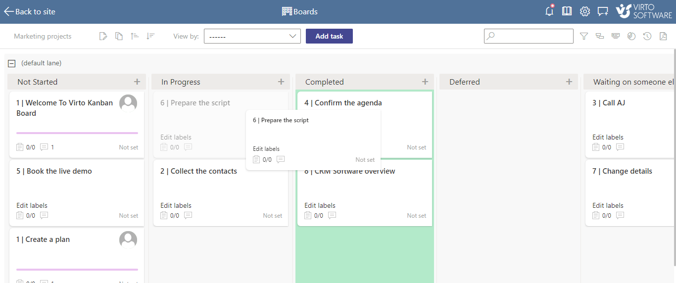 Move tasks - Virtosoftware Guides & Docs