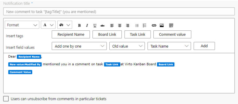Notifications - Virtosoftware Guides & Docs